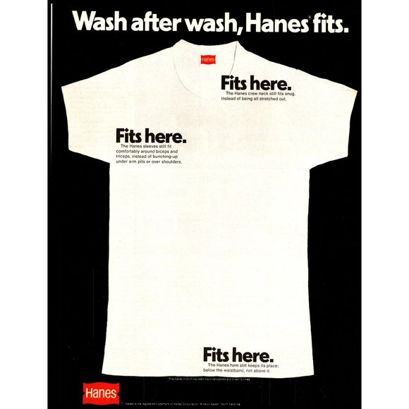Hanes | Art | 971 Hanes Underwear Tee T Shirt Vintage Print Ad Plain ...
